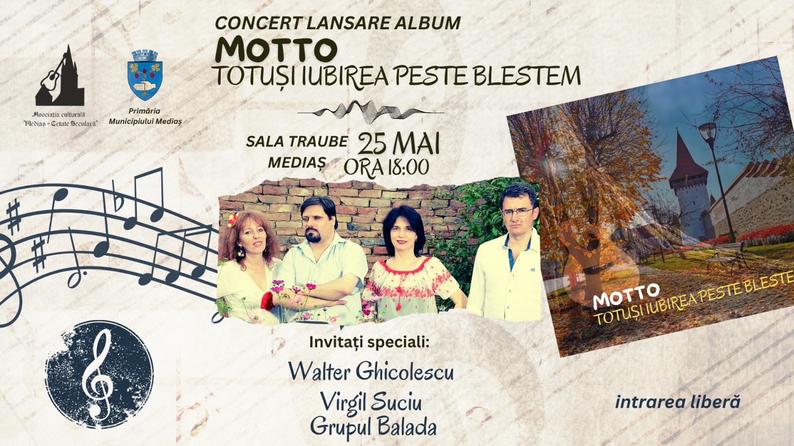 Grupul Motto lansează albumul "Totuși iubirea peste blestem" - Sibiu 100