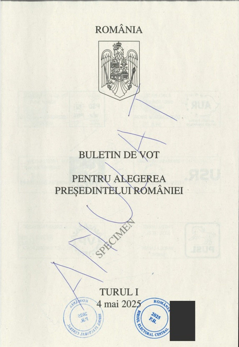 FOTO: Cum arată buletinul de vot pentru alegerile prezidențiale - Sibiu 100
